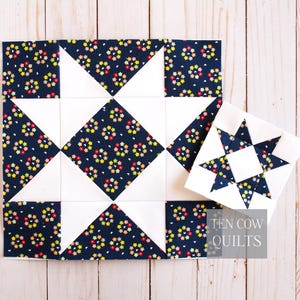 Barn Star Quilt Block Pattern: Foundation Paper Pieced (FPP) - 4-10 ...