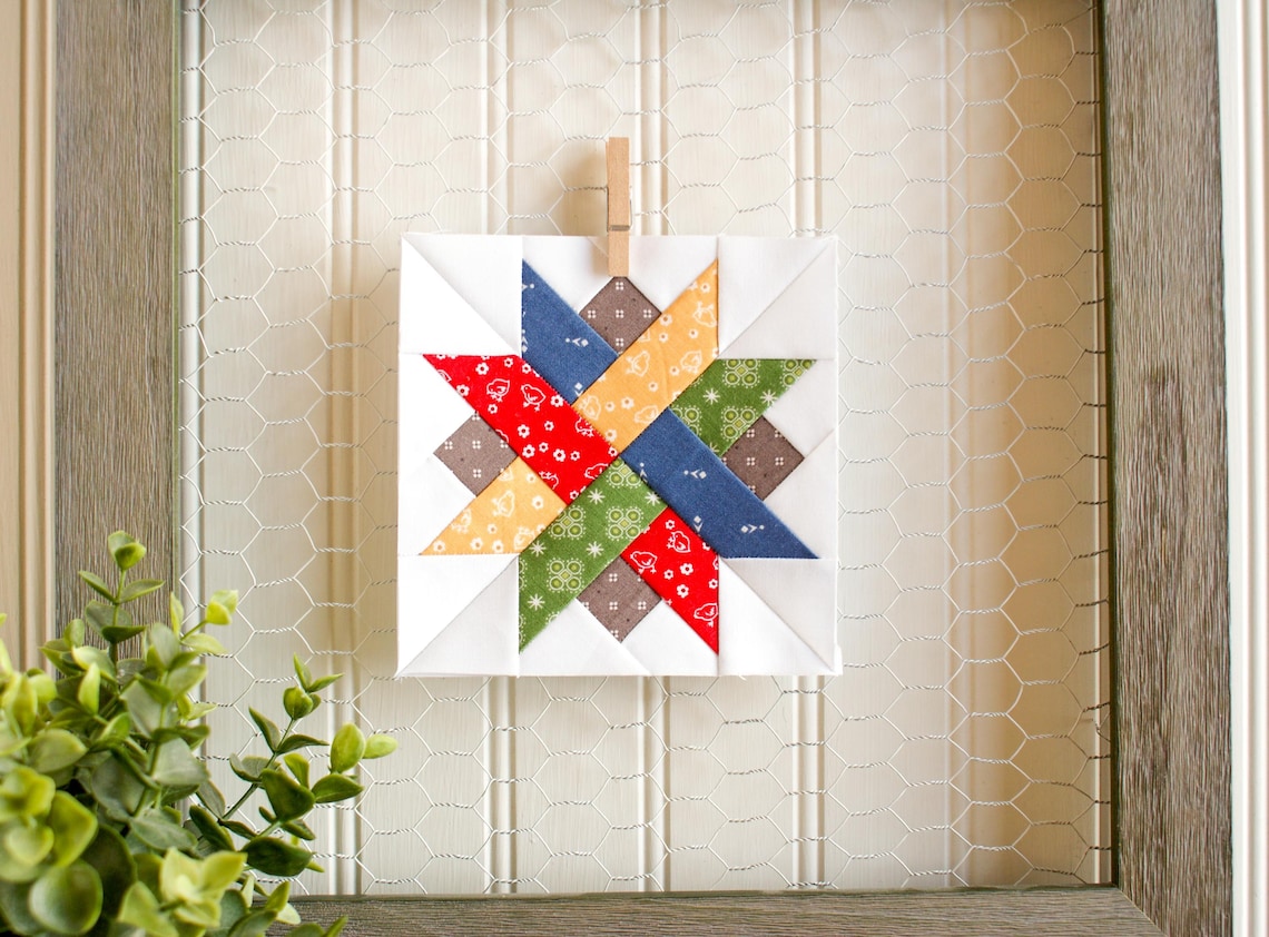 Woven Star 2, 5 Sizes Quilt Block, Foundation Paper Pieced Pattern FPP ...