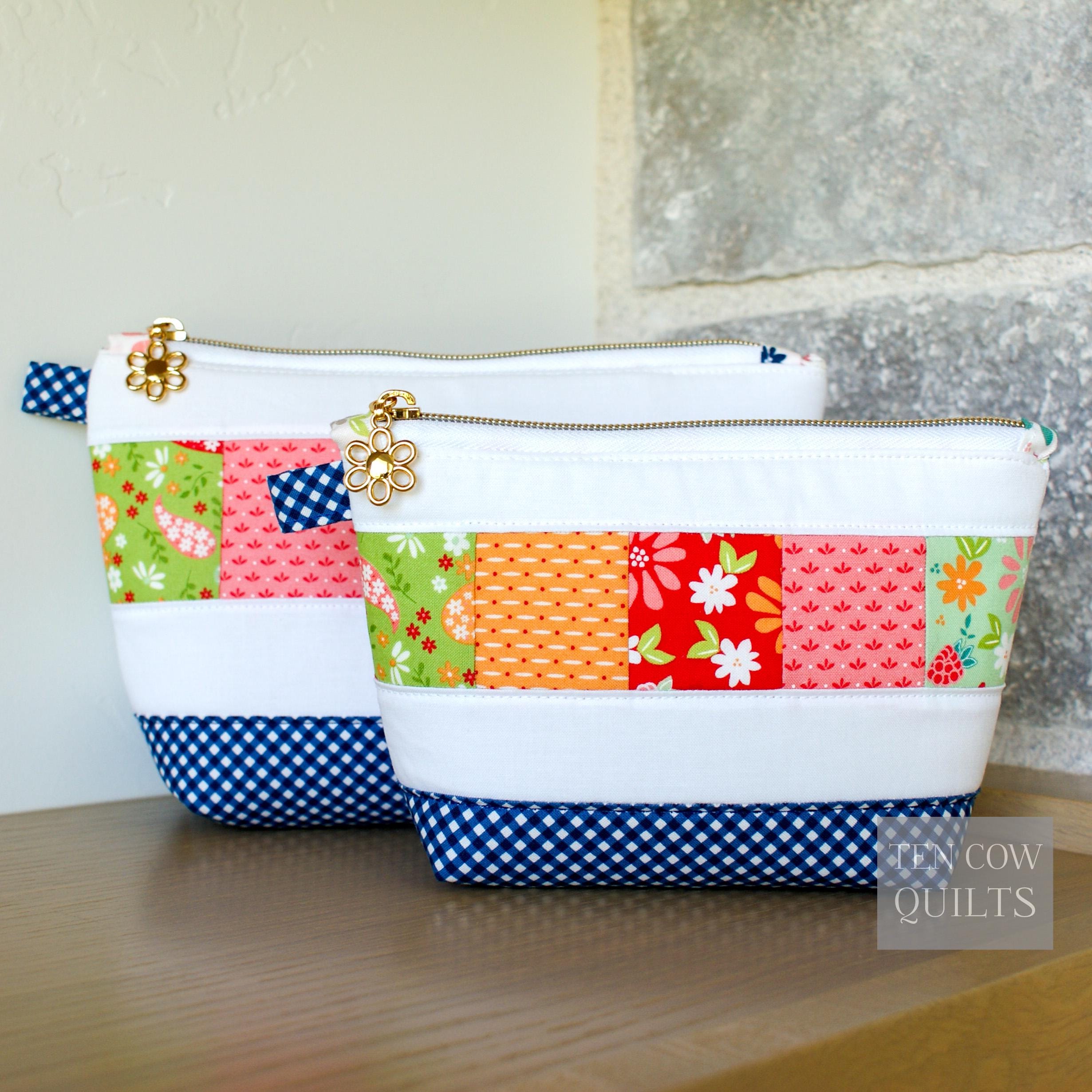 Patchwork Zipper Pouch Pattern, Foundation Paper Pieced, Sewing Pattern ...