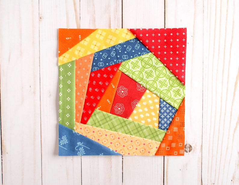 Crazy Scrap Block 3: FPP Quilt Block Pattern (PDF Download) - Etsy