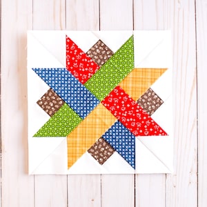 Woven Star 2, 5 Sizes Quilt Block, Foundation Paper Pieced Pattern FPP ...