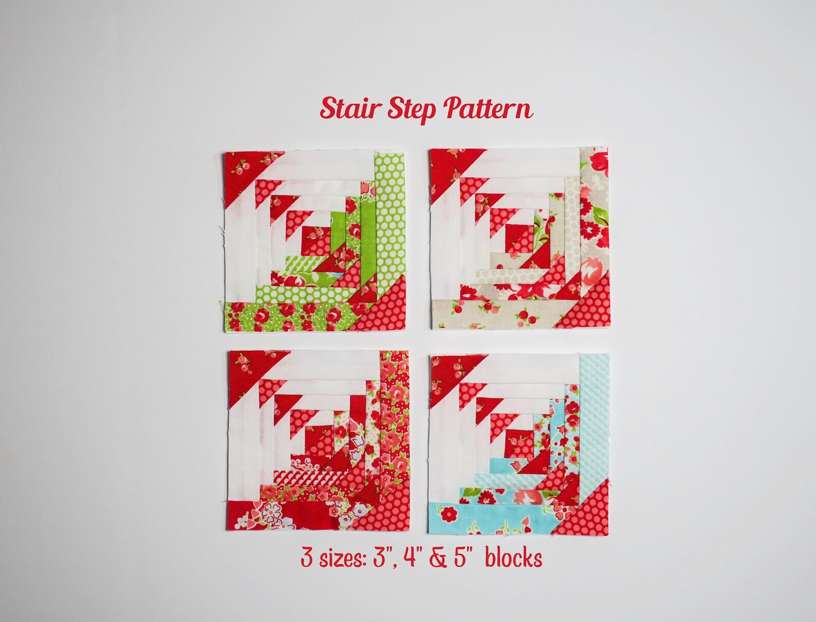 Stair Step Quilt Block Pattern PDF Foundation Piecing Paper - Etsy