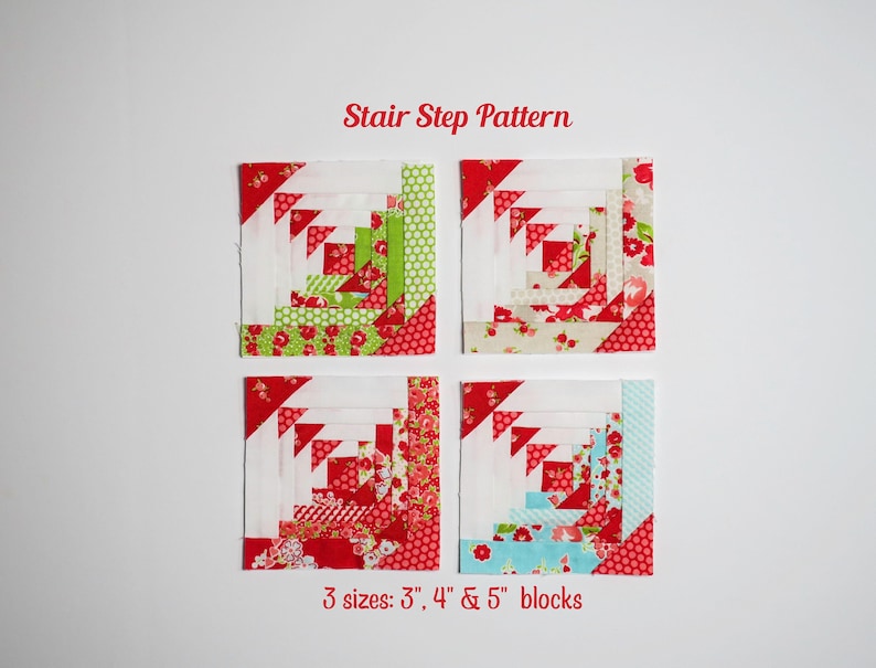 Stair Step Quilt Block Pattern, PDF, Foundation Piecing, Paper Pattern ...