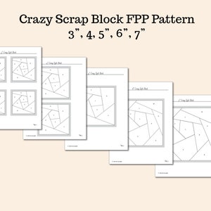 Crazy Scrap Quilt Block Pattern, Foundation Paper Piecing Pattern, FPP ...