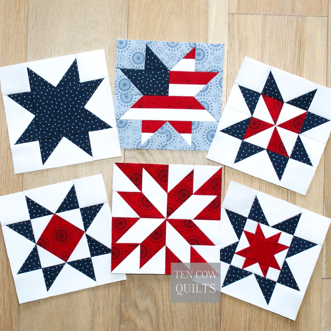 6-inch Star Bundle, Quilt Patterns, Foundation Paper Pieced Piecing ...