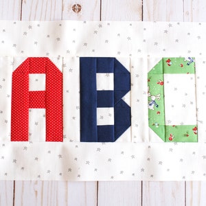 Alphabet Quilt Block Pattern, ABC, 5" Blocks, Personalized Quilt, Name ...