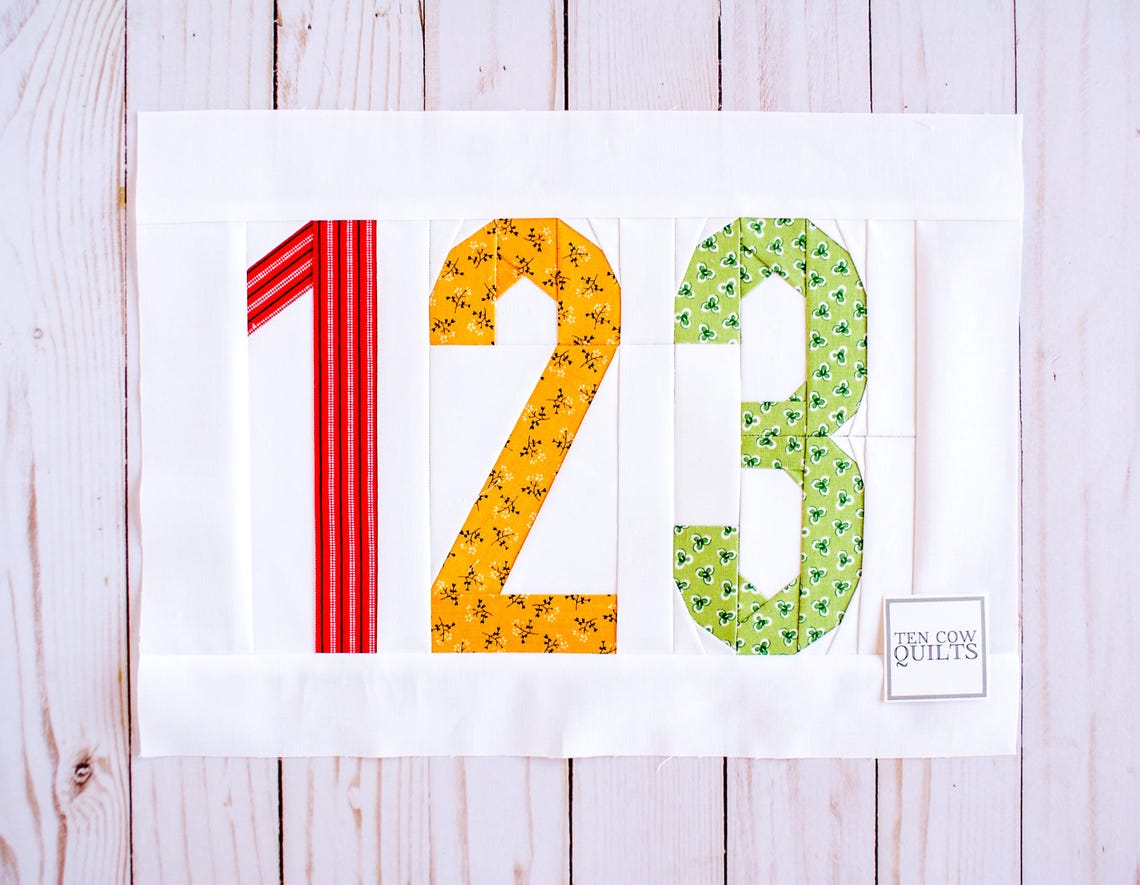 7-inch Number Punctuation Foundation Paper Pieced Pattern, Quilt Blocks ...