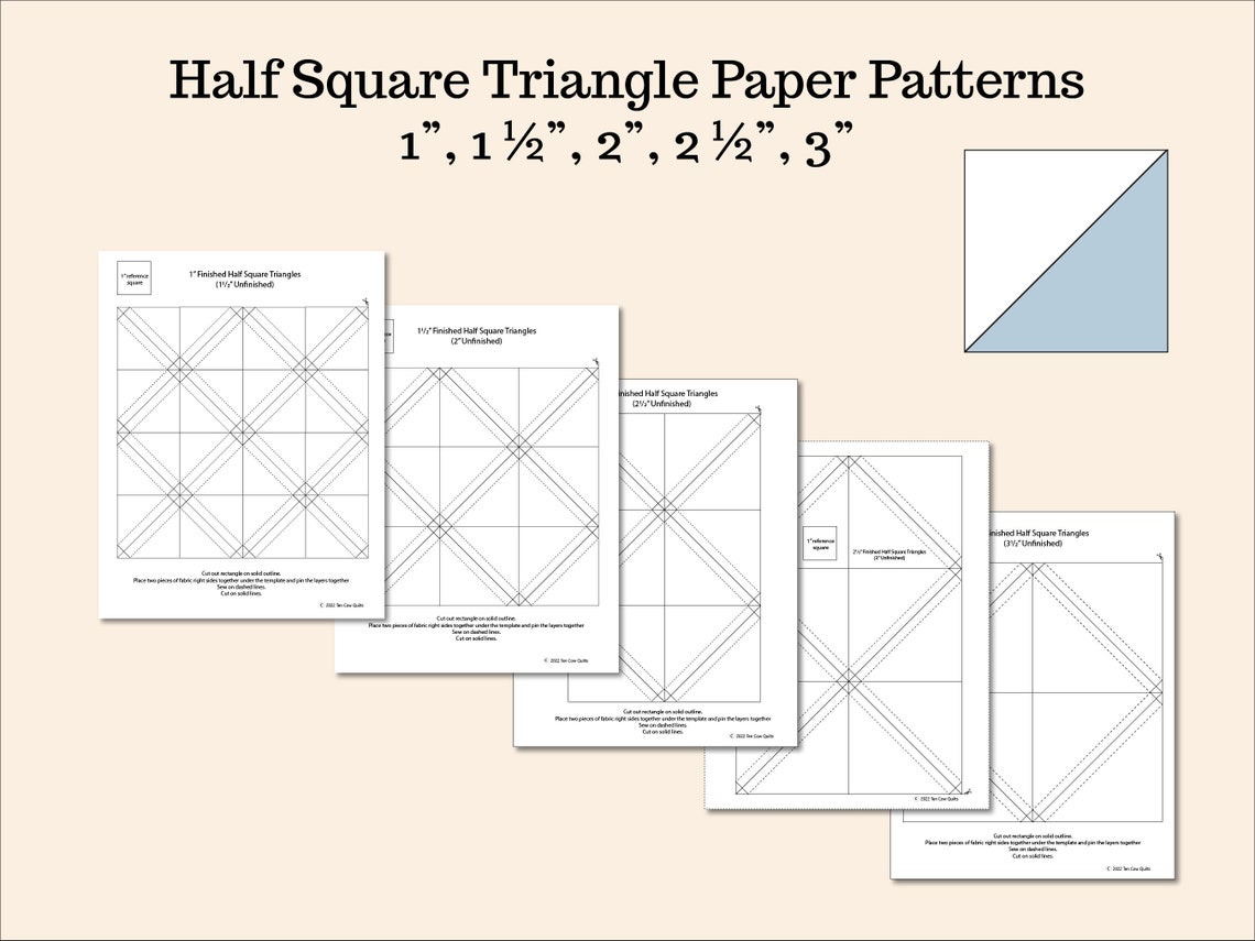 Half Square Triangle Patterns Foundation Paper FPP Print - Etsy
