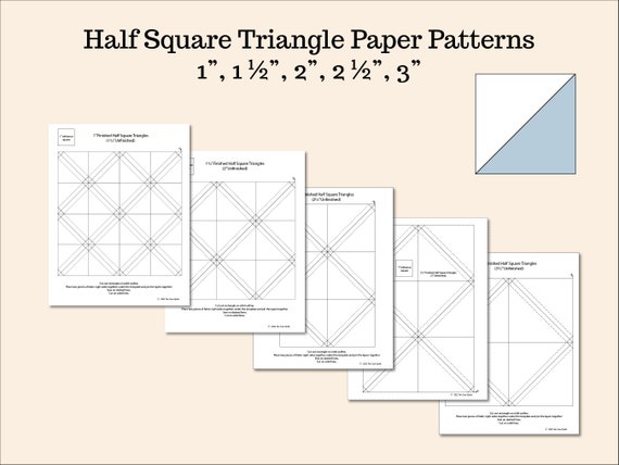 Half Square Triangle Patterns Foundation Paper FPP Print - Etsy