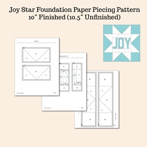 Joy Star Foundation Paper Piecing Pattern, Quilt Block, FPP, PDF ...