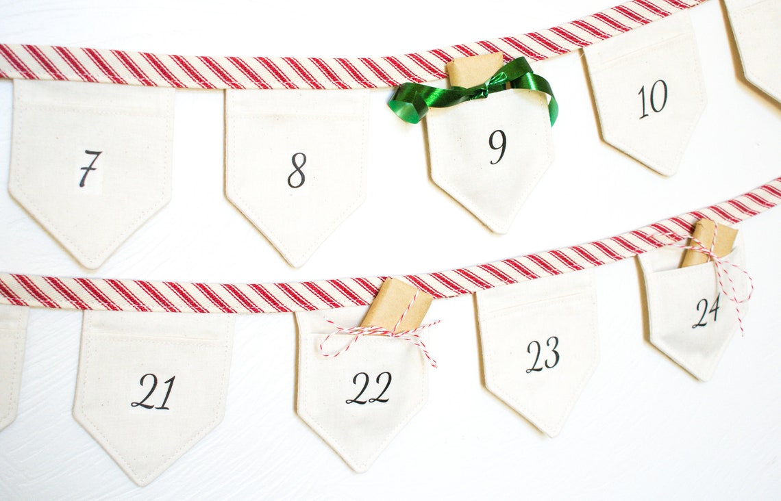 Christmas Advent Pattern Bunting Banner Countdown Days - Etsy