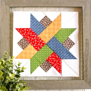Woven Star 2, 5 Sizes Quilt Block, Foundation Paper Pieced Pattern FPP ...