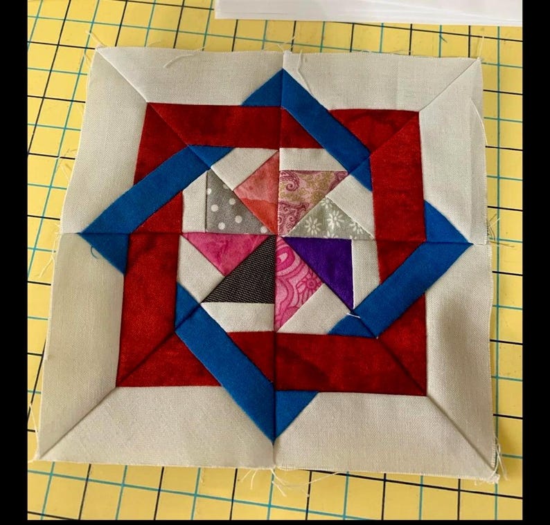 Pinwheel Woven Foundation Paper Piecing Pattern, Quilt Block, Multiple ...