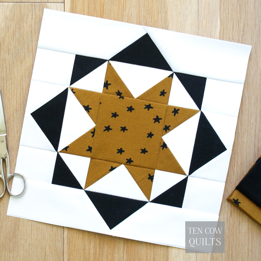 Amish Star Quilt Block, Foundation Paper Pieced, FPP, 3 Sizes Included ...