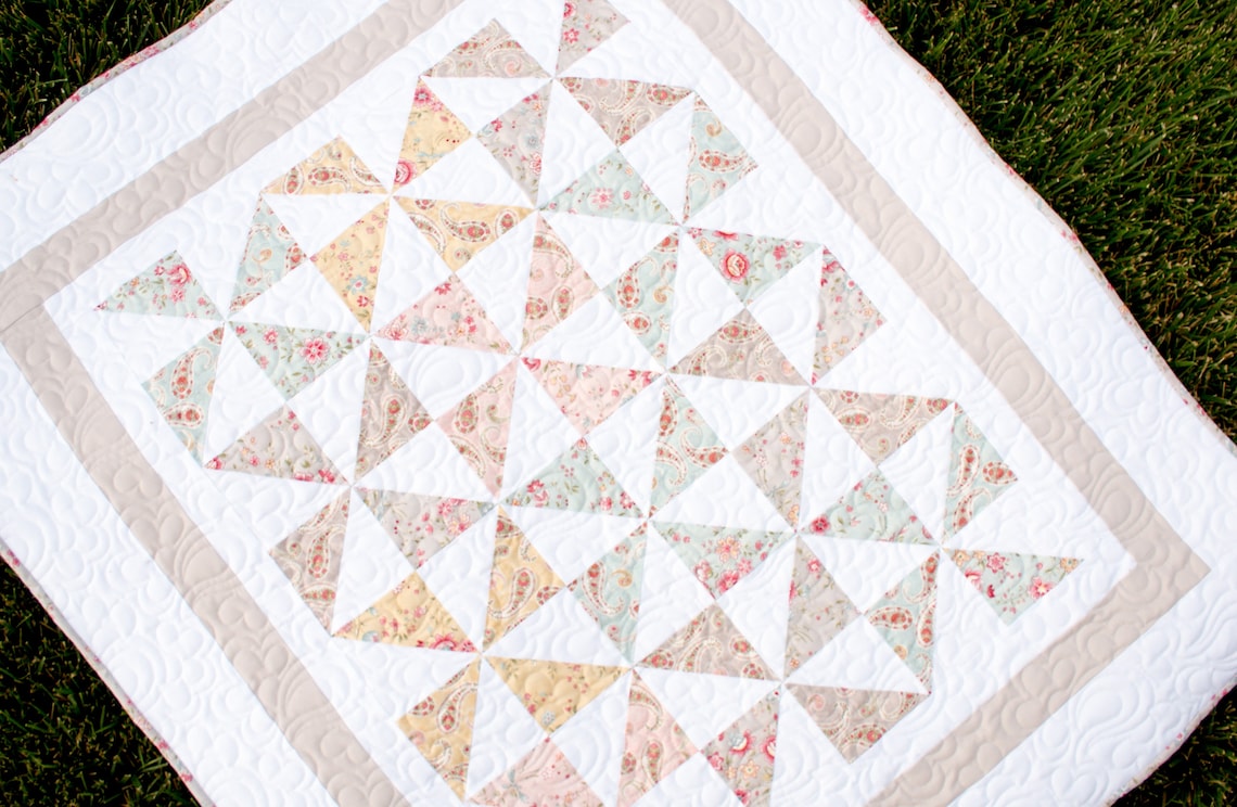 Pinwheel Baby Quilt Pattern Beginner Easy Small Mini Charm - Etsy