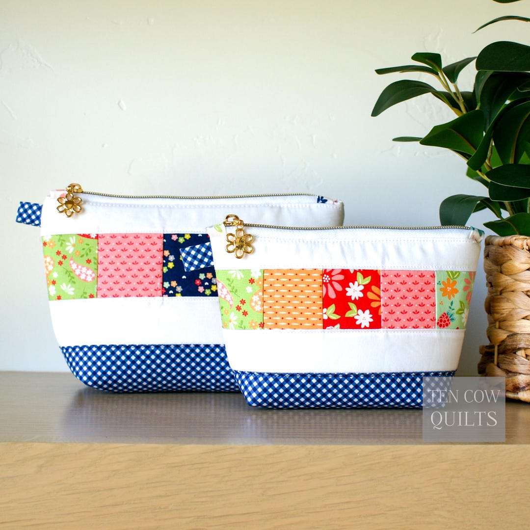 Patchwork Zipper Pouch Pattern, Foundation Paper Pieced, Sewing Pattern ...