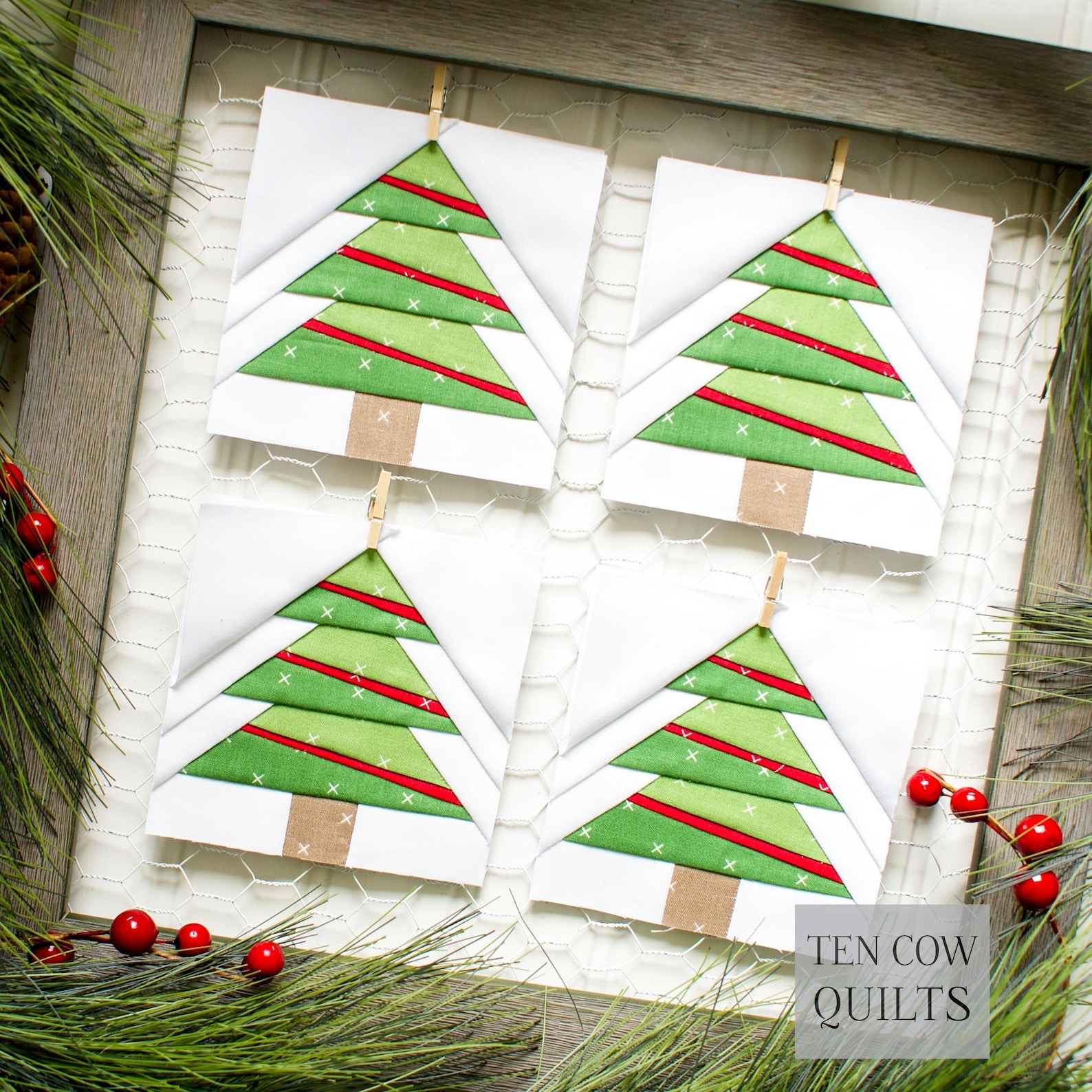 Garland Tree 6 Sizes Included, FPP Quilt Block Pattern, Foundation ...