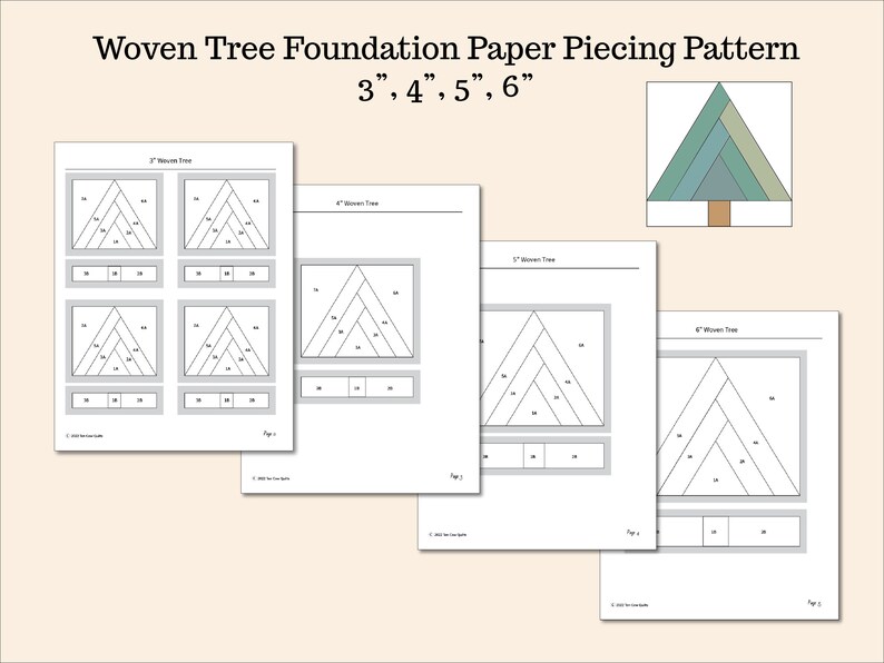 Woven Tree Foundation Paper Piecing Pattern FPP Quilt Block - Etsy