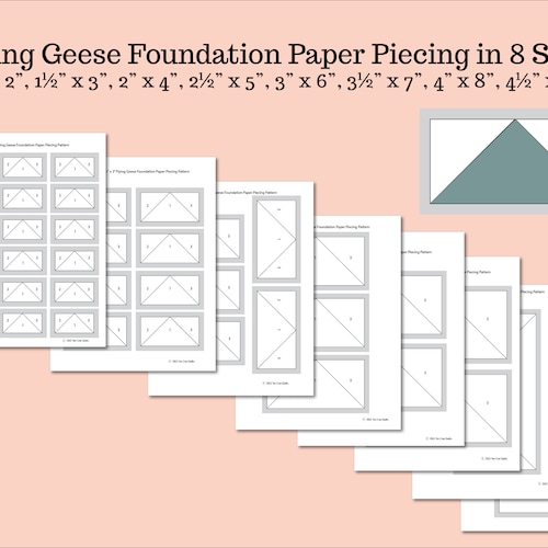 Flying Geese Foundation Paper Piece Pattern FPP PDF - Etsy