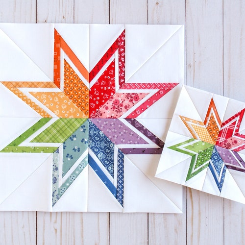 Woven Star Foundation Paper Piecing Pattern FPP Sawtooth - Etsy Australia