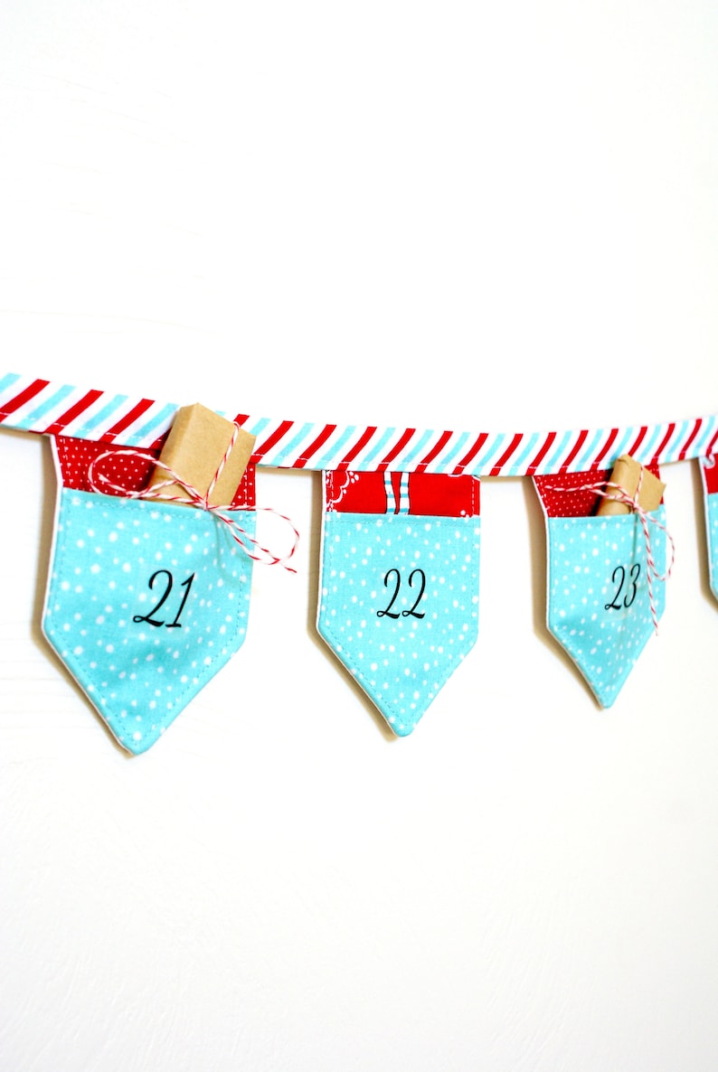 Advent Calendar Pattern Banner Bunting Garland Christmas - Etsy
