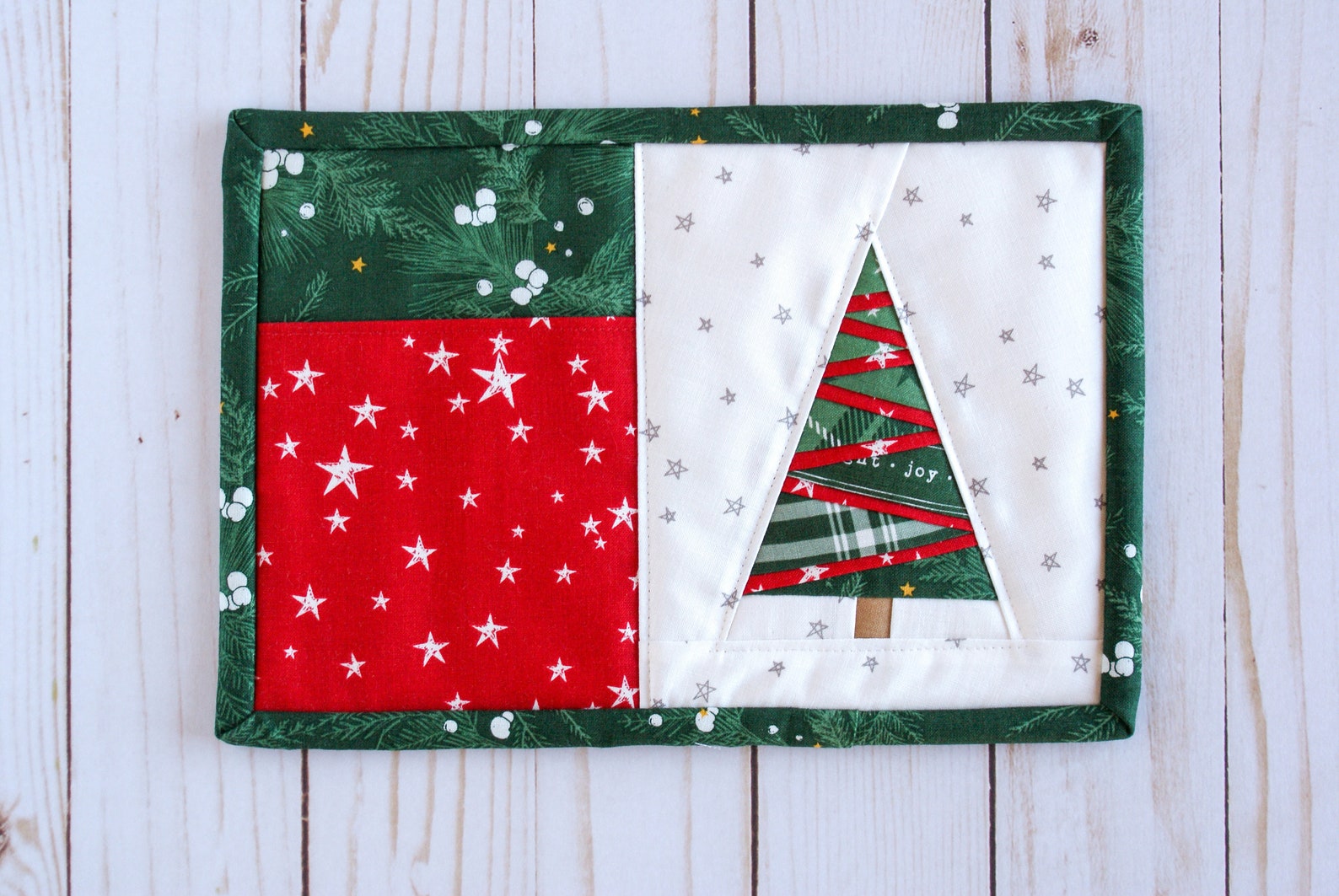 Christmas Mug Rug Pattern, Foundation Paper Piecing, Tree, PDF, Coffee ...