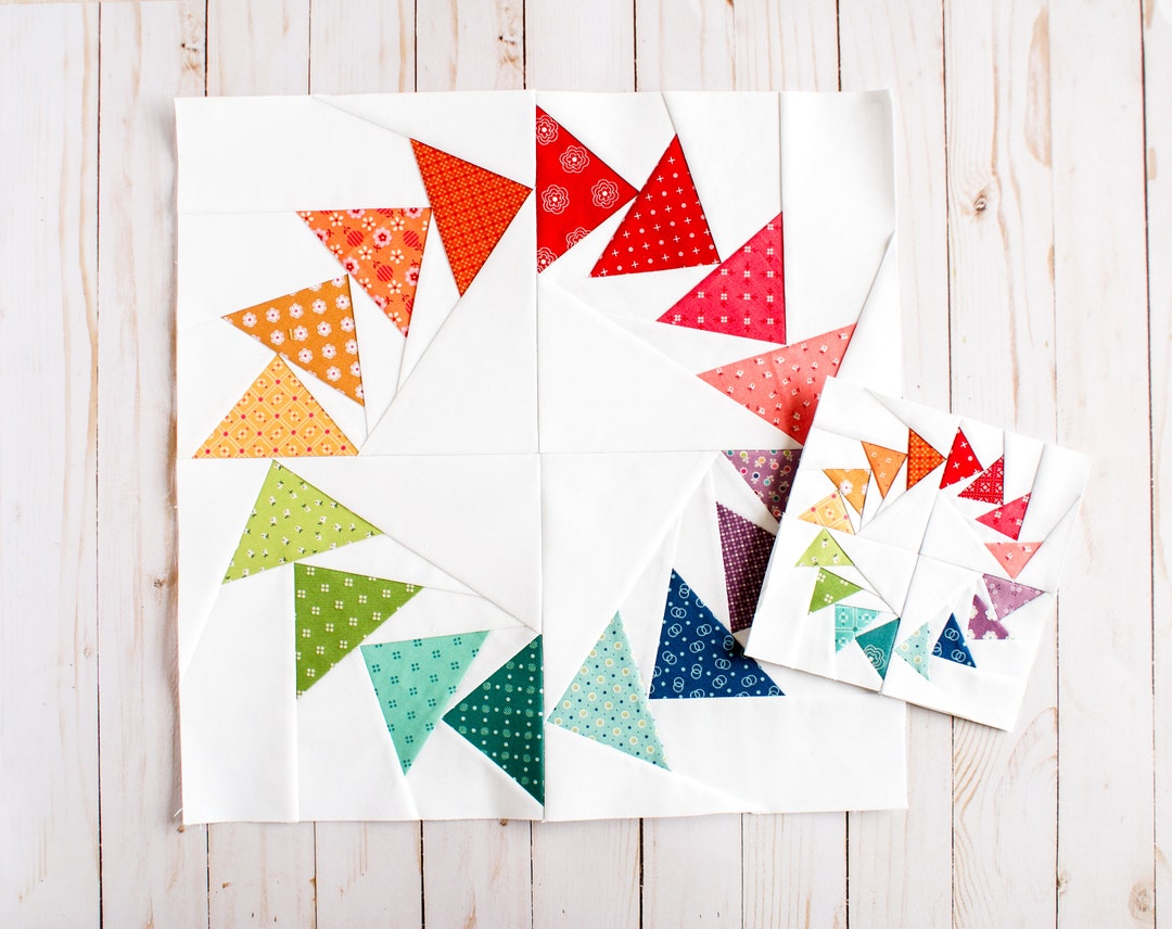 Triangles in a Circle Quilt Block, Foundation Paper Piecing Pattern ...