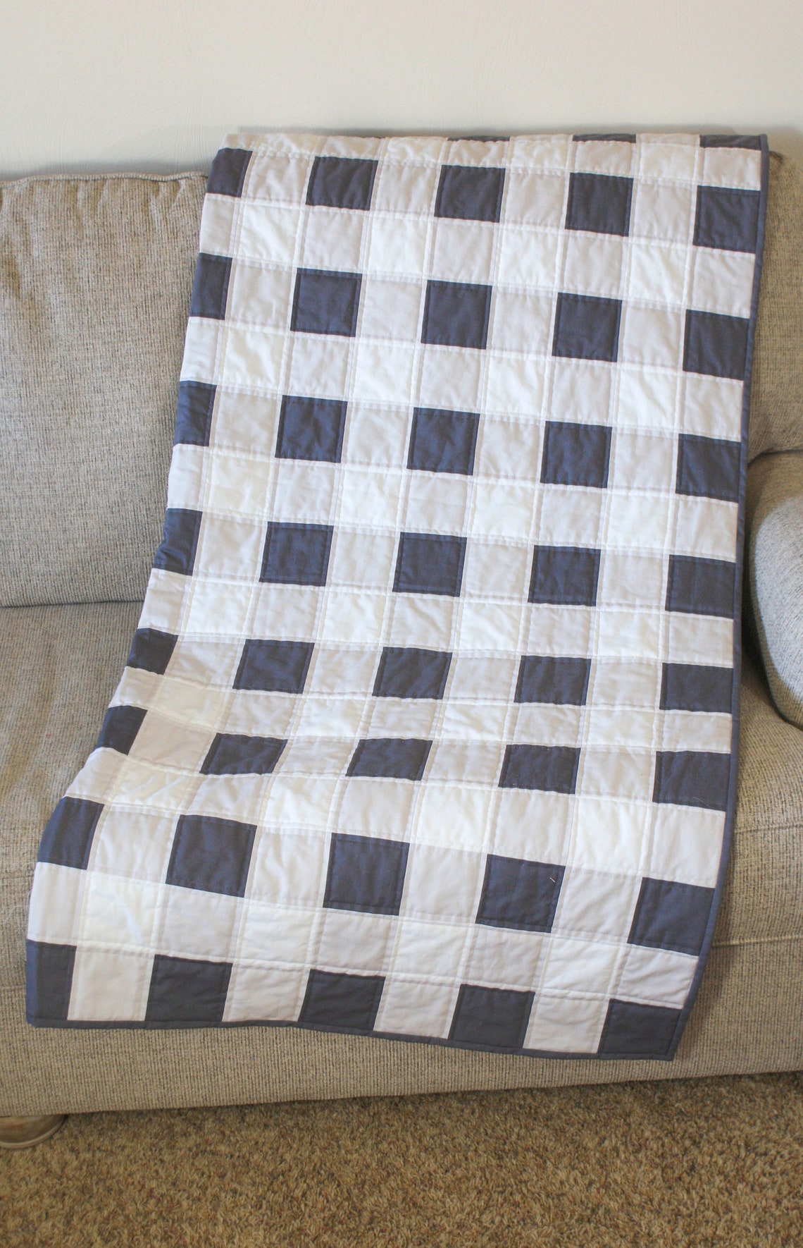 Gingham Farmhouse Quilt Pattern PDF, Baby, Crib, Throw Quilt, Lap Quilt ...