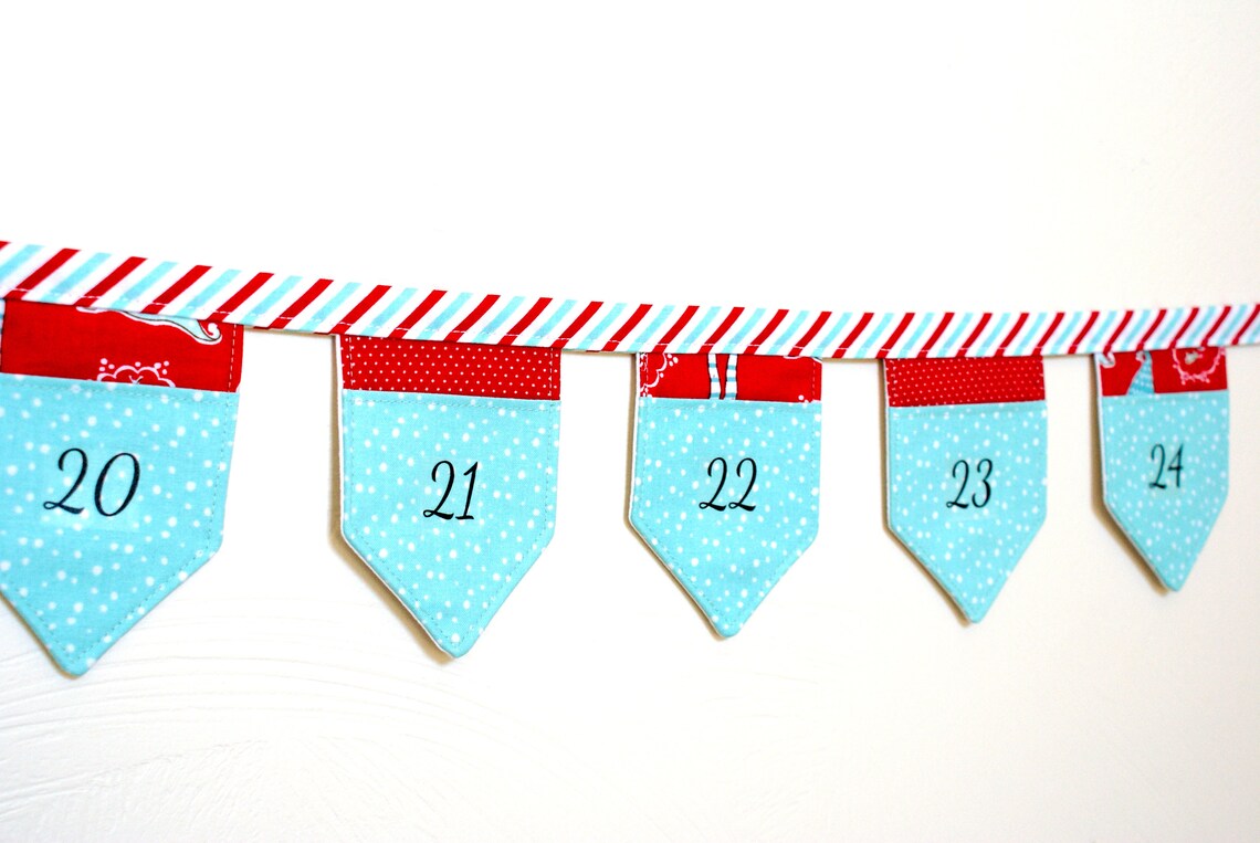 Christmas Advent Pattern Bunting Banner Countdown Days - Etsy