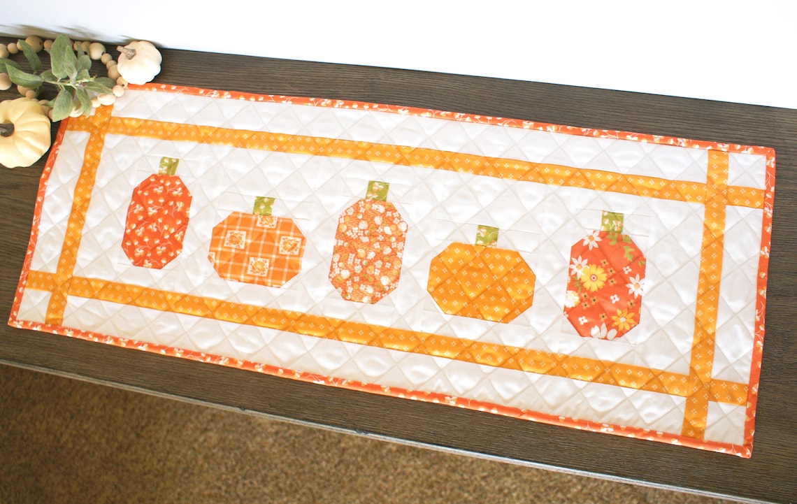 Fall Table Runner Pattern PDF Download Pumpkin Autumn - Etsy