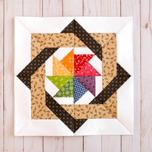 Pinwheel Woven Foundation Paper Piecing Pattern, Quilt Block, Multiple ...