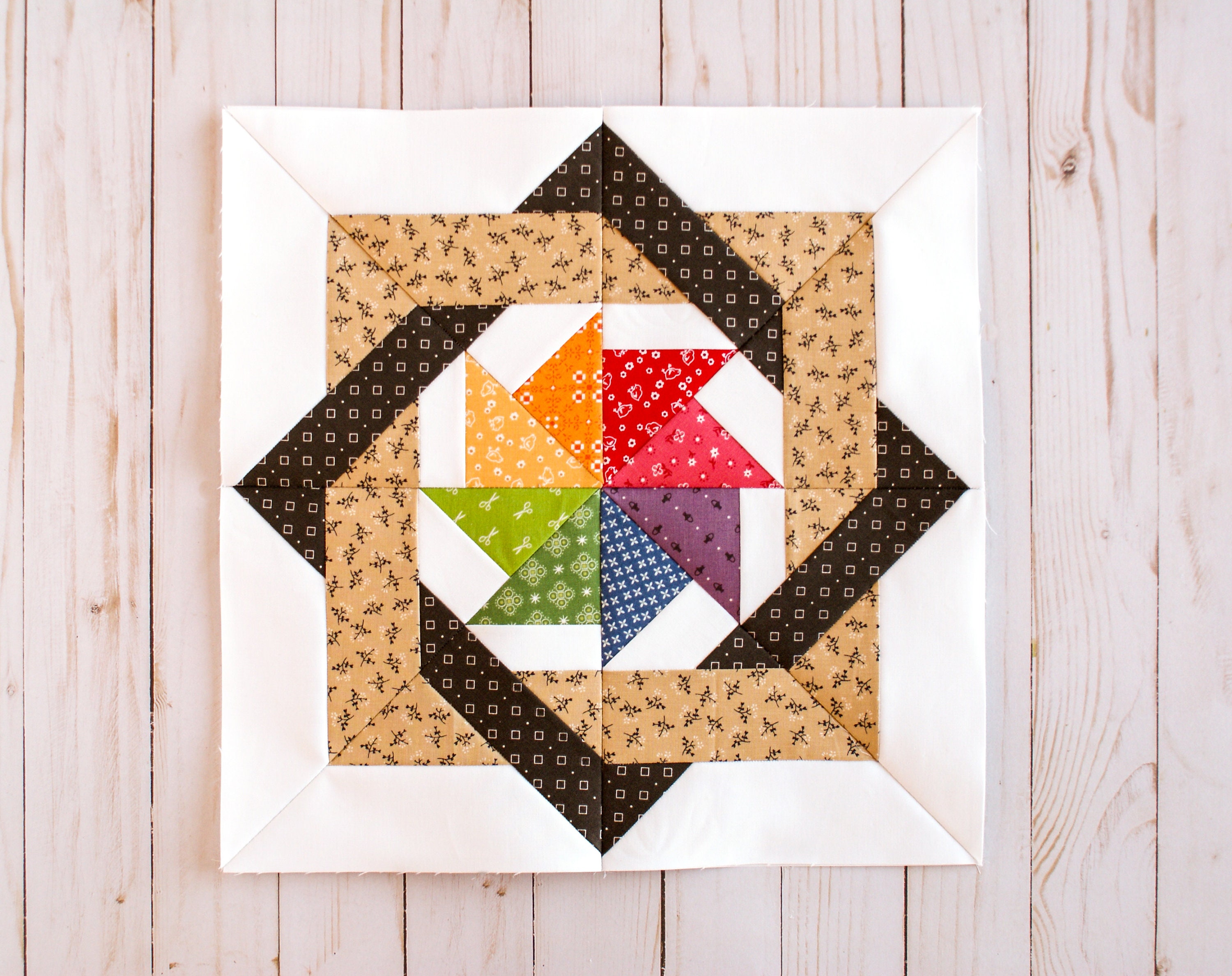 Pinwheel Woven Foundation Paper Piecing Pattern, Quilt Block, Multiple ...