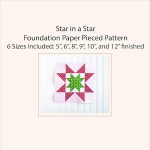 Star in a Star Foundation Paper Piecing Pattern FPP Quilt Block PDF ...