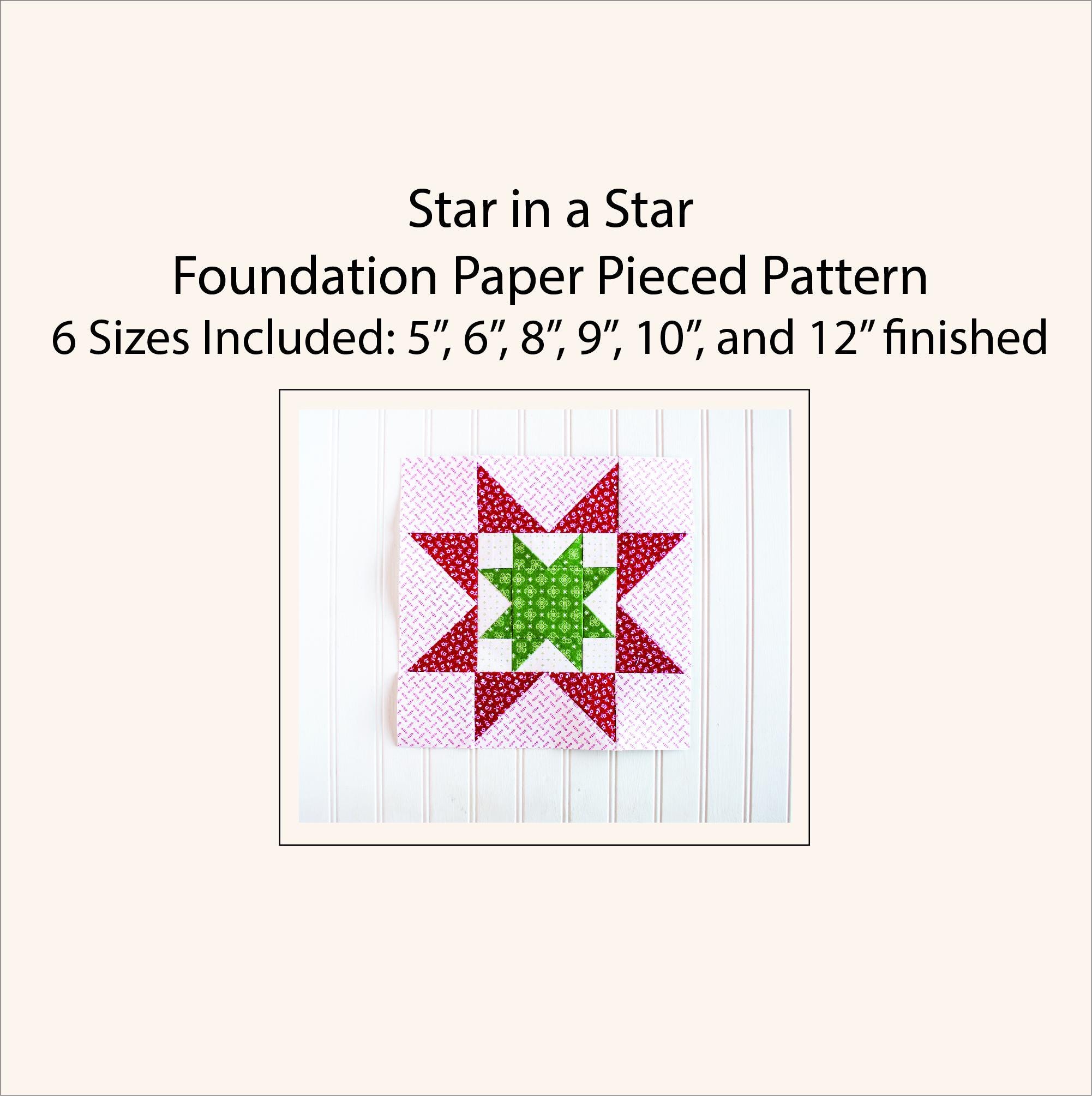 Star in a Star Foundation Paper Piecing Pattern FPP Quilt Block PDF ...