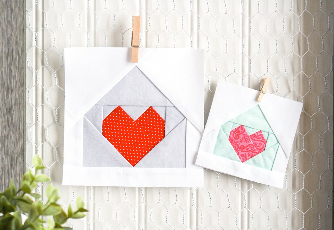 Heart Envelope Foundation Paper Piecing Pattern, FPP, Love Note ...