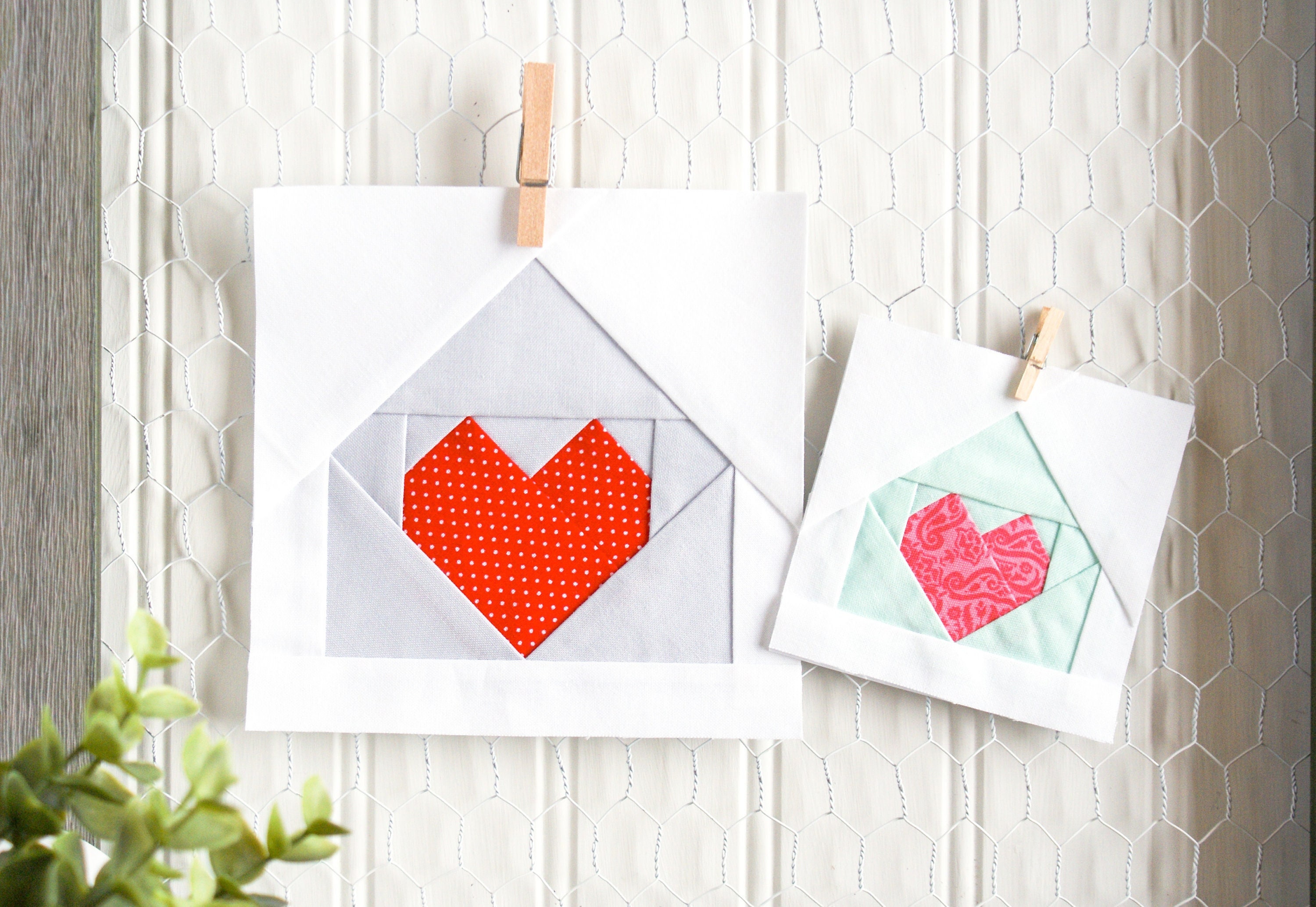 Heart Envelope Foundation Paper Piecing Pattern FPP Love - Etsy