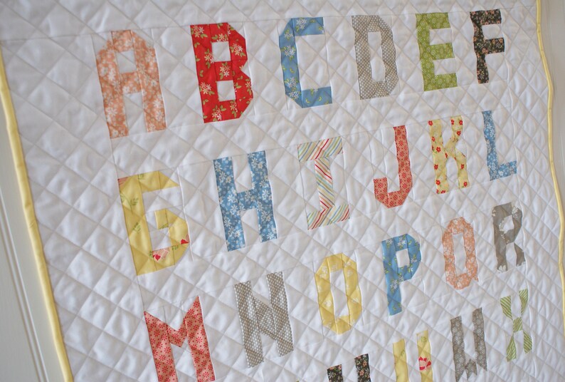 Alphabet Baby Quilt Pattern, PDF, Scrappy Quilt, Beginner, Easy, Modern ...