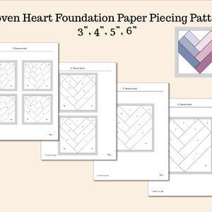Woven Heart Foundation Paper Piecing Pattern, Multiple Sizes, FPP, 3 ...