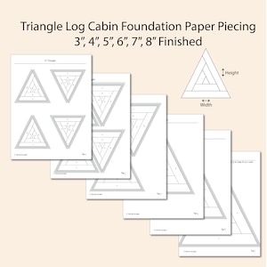 Triangle Log Cabin Foundation Paper Piecing Pattern, FPP, Quilt Block ...
