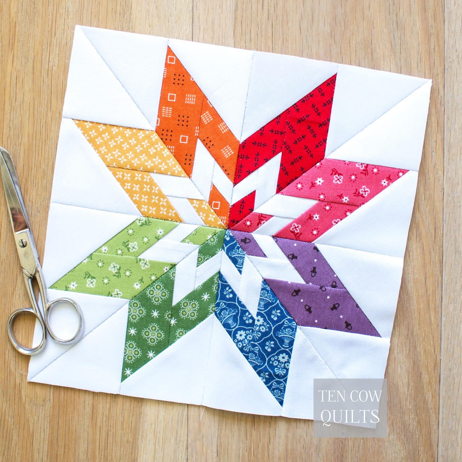 Triple Star Quilt Block, Foundation Paper Pieced Pattern, Sewing ...