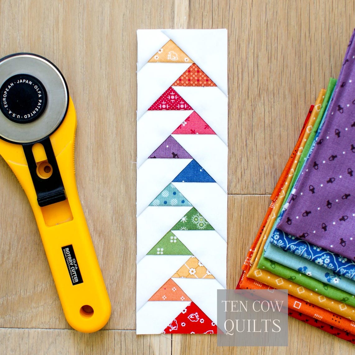 Wandering Flying Geese Quilt Block Pattern: FPP Border Strip (PDF ...