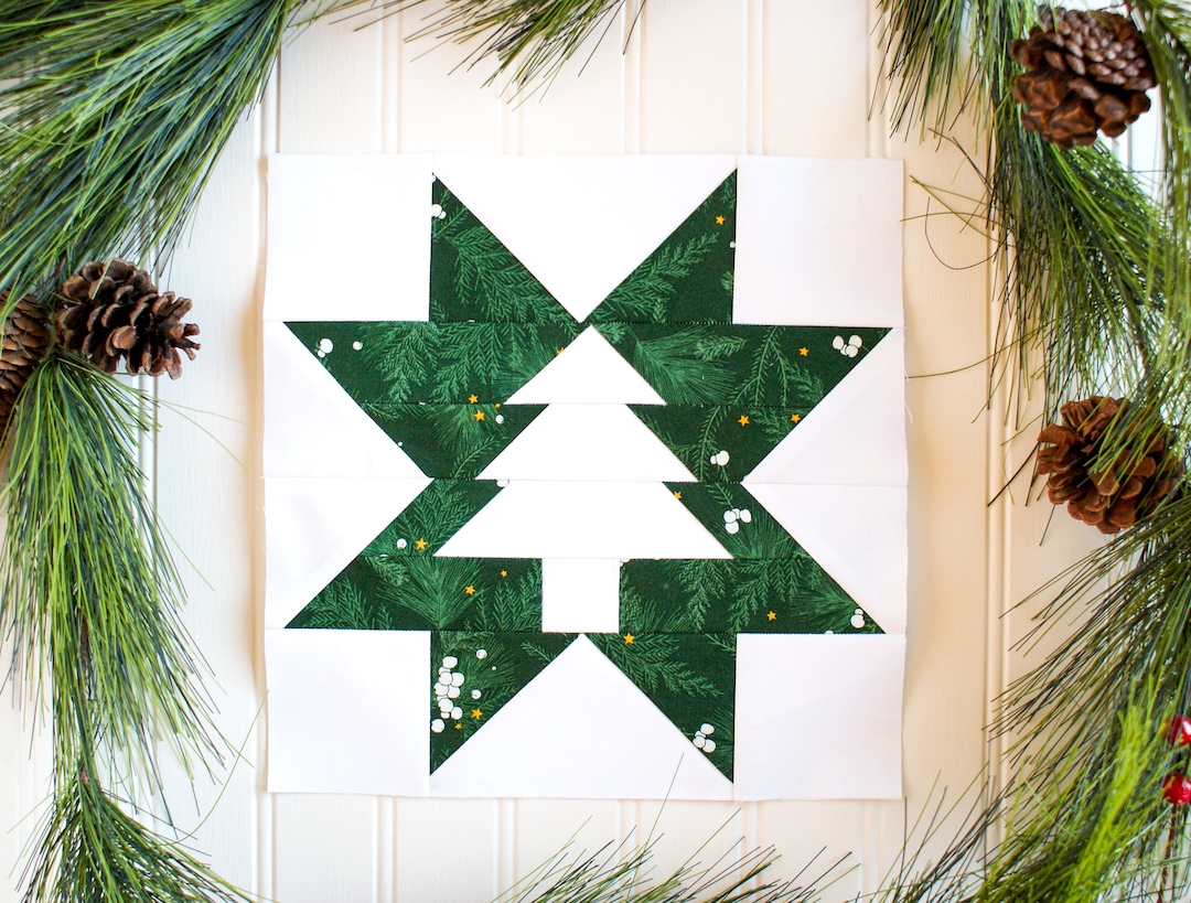 Foundation Paper Christmas Tree Star Piecing Pattern, Quilt Block ...