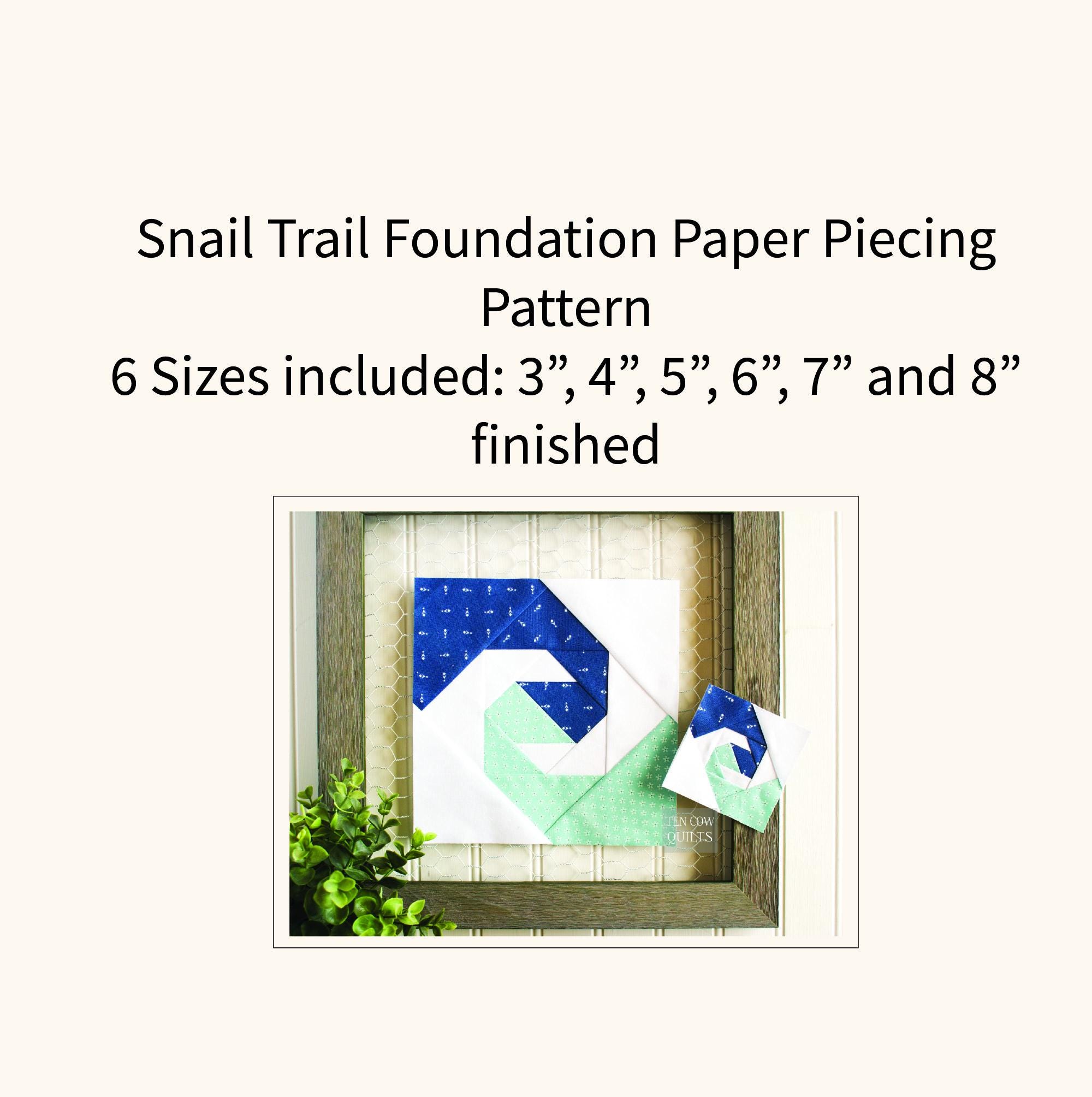 Snail Trail 6 Sizes Quilt Block Pattern: Foundation Paper Pieced (PDF ...
