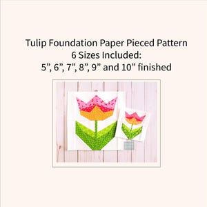 Tulip 6 Sizes, Flower, Foundation Paper Pieced Pattern, Spring, Quilt ...