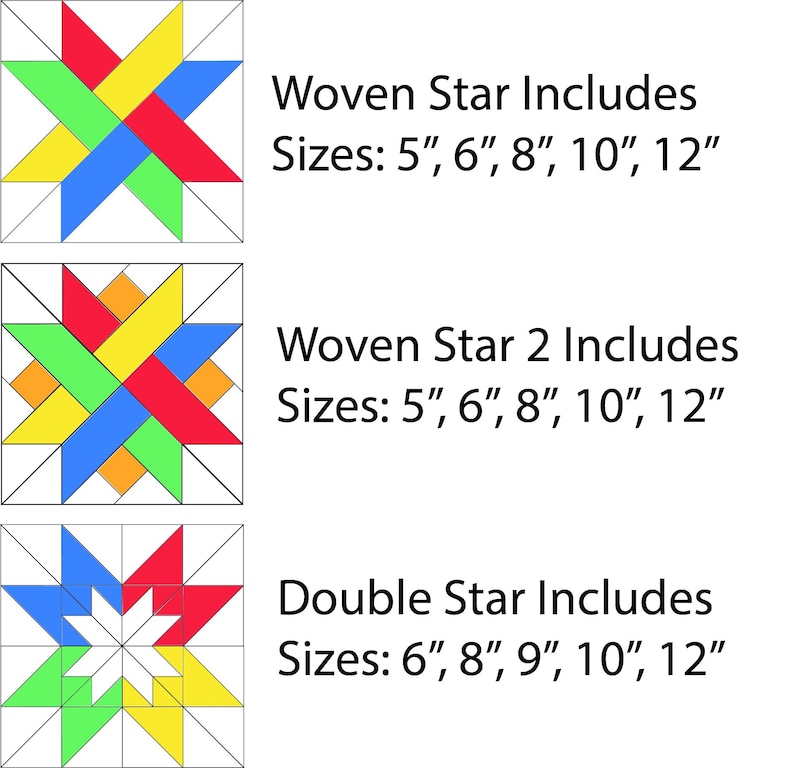 Star Bundle, Foundation Paper Piecing Patterns, FPP, Woven Star ...