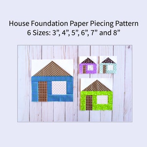 House Foundation Paper Piecing Pattern, FPP, Quilt Block, Multiple ...