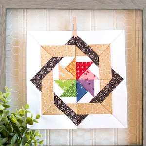 Pinwheel Woven Foundation Paper Piecing Pattern, Quilt Block, Multiple ...