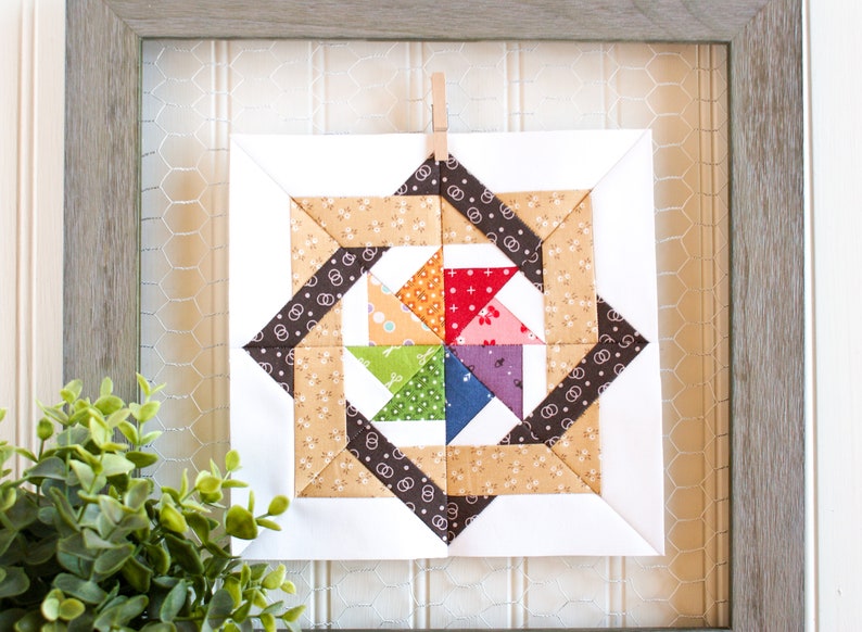 Pinwheel Woven Foundation Paper Piecing Pattern, Quilt Block, Multiple ...