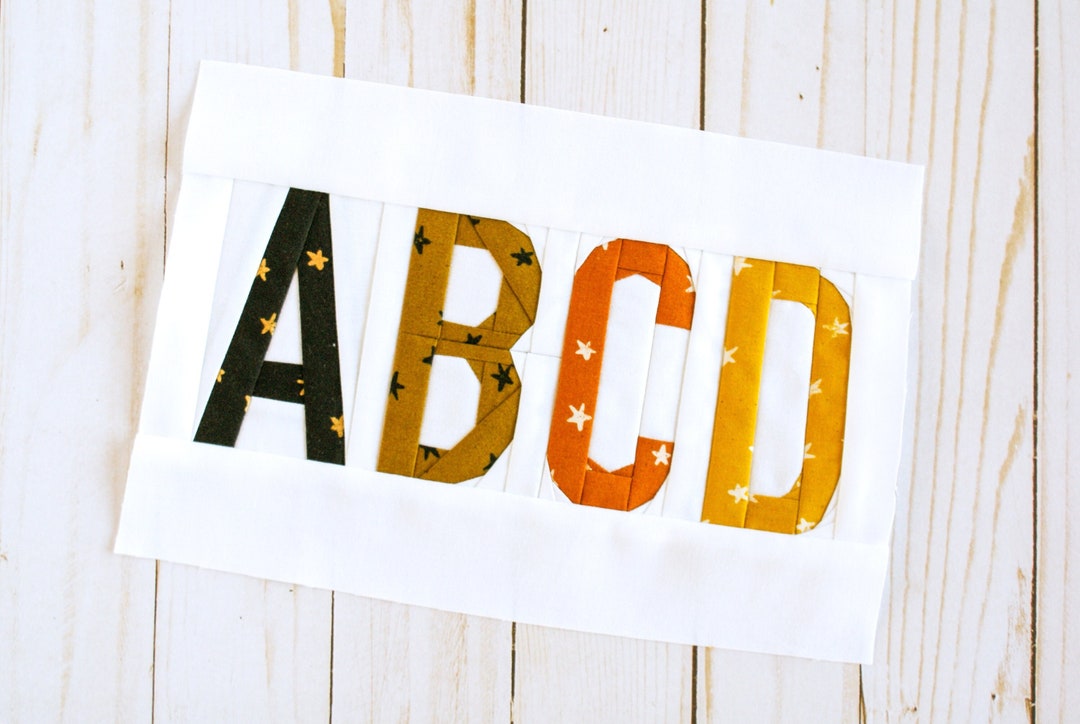 4-inch Alphabet Foundation Paper Piecing Pattern, Name, Custom, Quilt ...