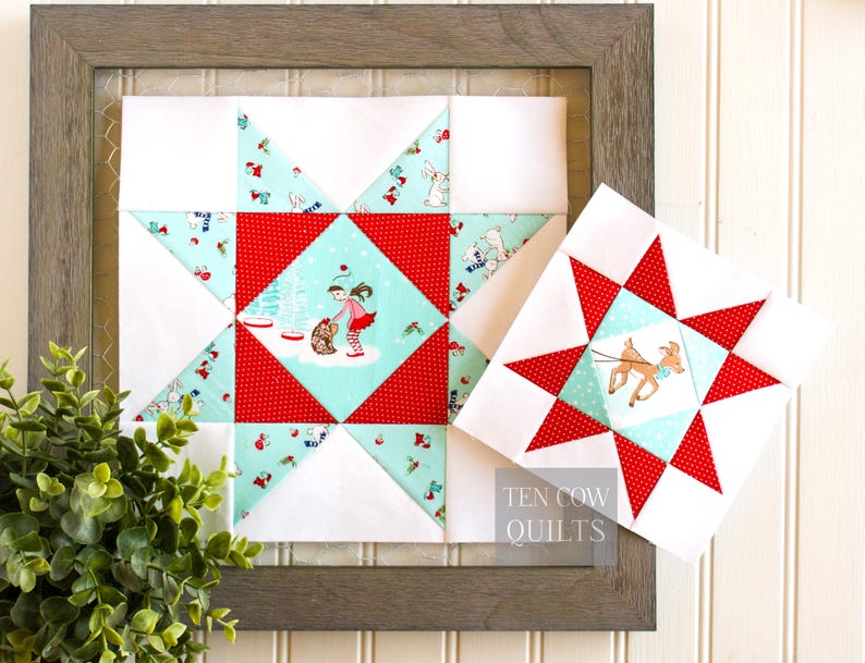 Barn Star Quilt Block Pattern: Foundation Paper Pieced (FPP) - 4-10 ...